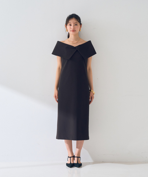 撥水】大衿トリコットワンピース（ワンピース）｜Rouge vif（ルージュ