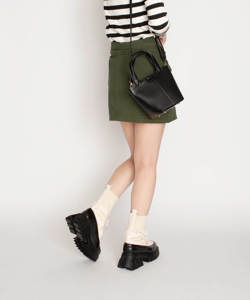 SVEC（シュベック）の「スクエアトゥ ダッドスニーカー 厚底 ニットブーツ（ブーツ）」 - WEAR