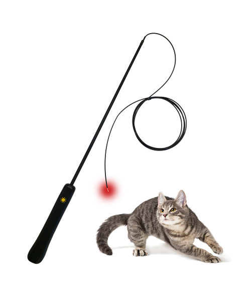 LumiWhisker Glowing Fiber Optic Laser Cat Fishing Rod Toy（ペット用おもちゃ ...