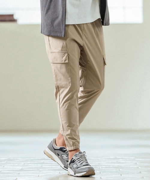 mp13237- C-N Stretch Fabric Cargo Design Jogger Pants カーゴデザインジョガーパンツ ...