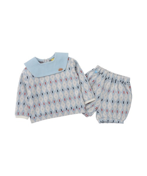 moimoln（モイモルン）の「【日本限定販売】【セットアップ】配色セーラーカラーダイヤ柄トップス&パンツ（セットアップ）」 - WEAR