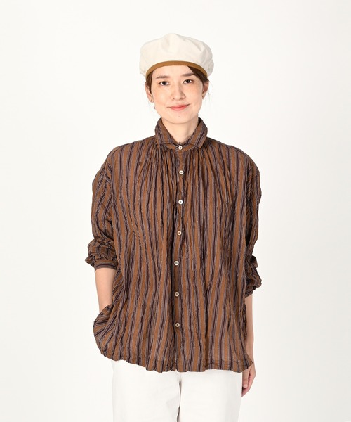 45R（フォーティファイブアール）の「秋風カディのギャザーブラウス（シャツ/ブラウス）」 - WEAR