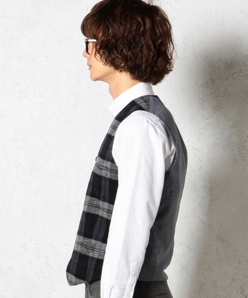 green label relaxing（グリーンレーベルリラクシング）の「 WOOL/ALP/SHGY CHK ベスト（ベスト）」 - WEAR