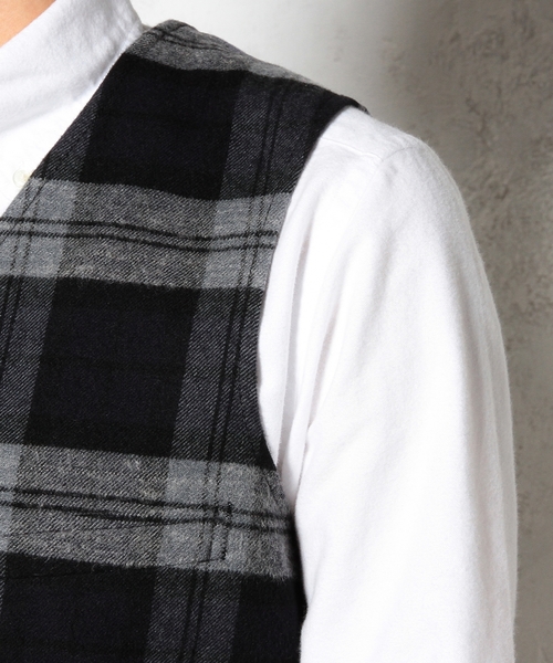 green label relaxing（グリーンレーベルリラクシング）の「 WOOL/ALP/SHGY CHK ベスト（ベスト）」 - WEAR
