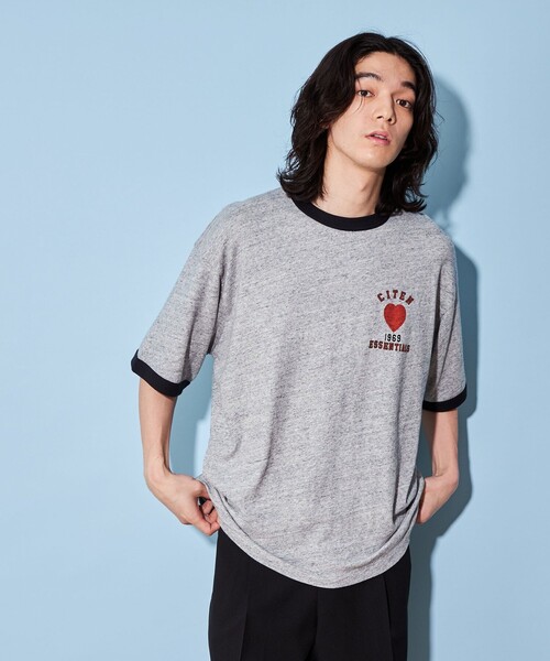 ＜CITEN＞ハートモチーフ ロゴ リンガーTシャツ（Tシャツ/カットソー）｜CITEN（シテン）のファッション通販 - ZOZOTOWN