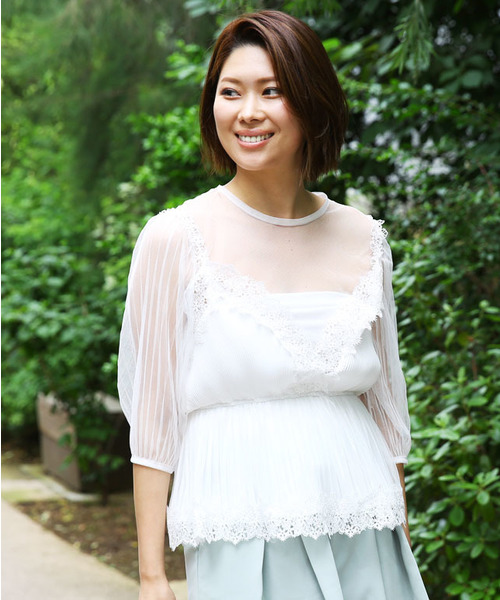 AMERI（アメリ）の「DOCKING TULLE BLOUSE（シャツ/ブラウス）」 - WEAR