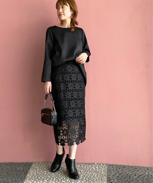 PICCIN（ピッチン）の「【WEB限定】フラワーレースタイトスカート（スカート）」 - WEAR