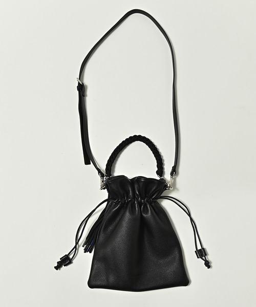 ADAM PATEK（アダムパテック）の「『ADAMPATEK』shrink leather drawstring mini bag/レザー ...