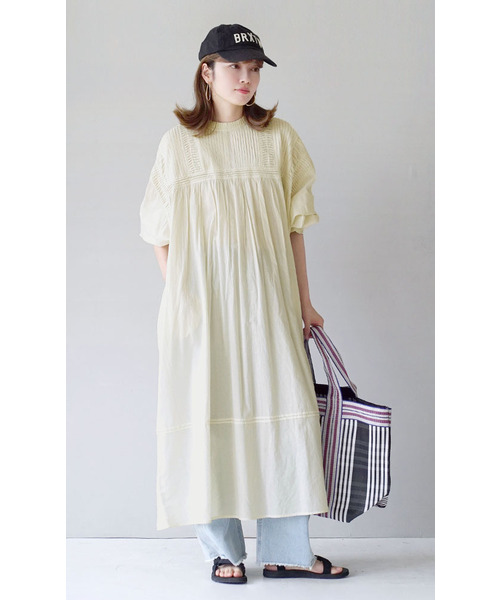 e-zakkamania stores（イーザッカマニアストアーズ）の「60'sキャンブリック ピンタックワンピース（ワンピース）」 - WEAR