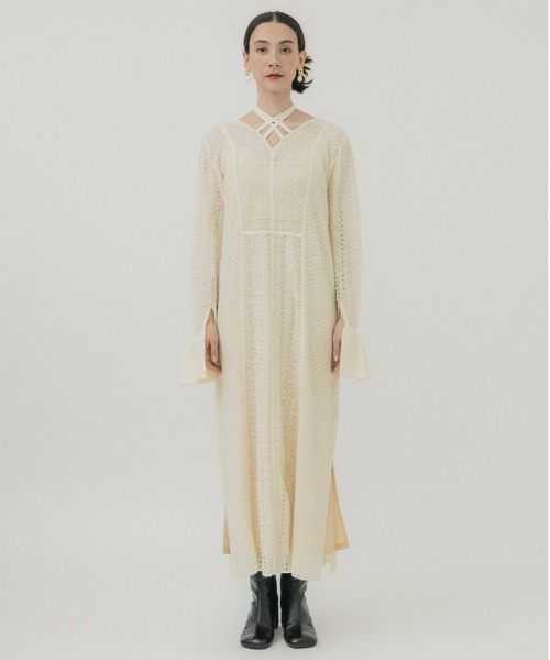Ameri（アメリ）の「【AMERI/アメリ】UND CROSS NECK CROCHET KNIT DRESS（ワンピース）」 - WEAR