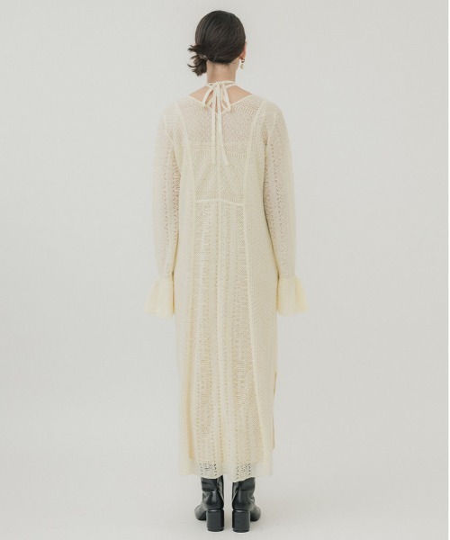 Ameri（アメリ）の「【AMERI/アメリ】UND CROSS NECK CROCHET KNIT DRESS（ワンピース）」 - WEAR