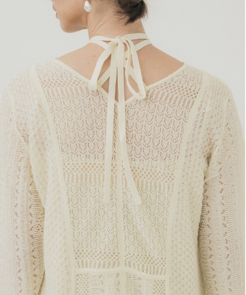 Ameri（アメリ）の「【AMERI/アメリ】UND CROSS NECK CROCHET KNIT DRESS（ワンピース）」 - WEAR