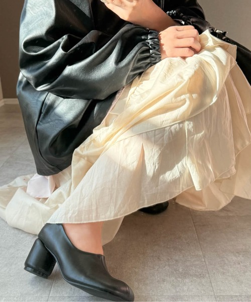 ラウンドスクエア丸ヒールパンプス（パンプス）｜Fabby fabby（ファビィーファビィー）のファッション通販 - ZOZOTOWN