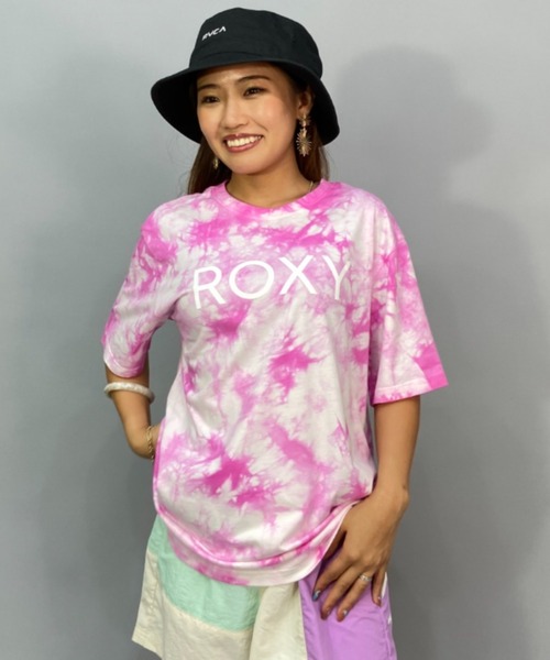 ROXY（ロキシー）の「ROXY/ロキシー ビッグシルエット/オーバーサイズ/無地/タイダイ柄ロゴTシャツ RST231106（Tシャツ/カットソー）」 - WEAR