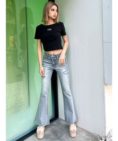 GYDA（ジェイダ）の「GLITTER GYDAショートTシャツ（Tシャツ/カットソー）」 - WEAR