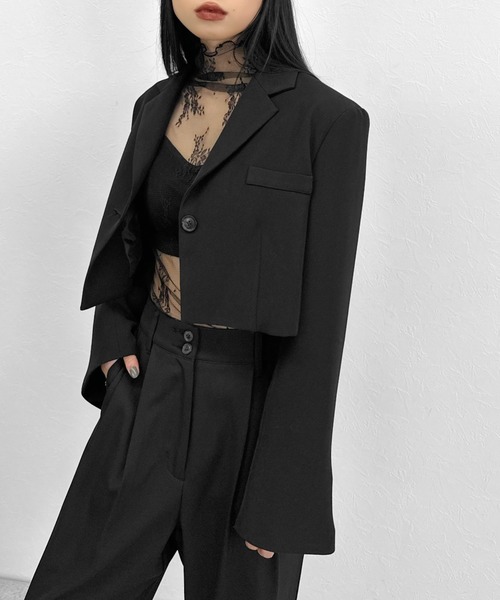 LVEU.（ラブユ.）の「Mellow high neck see-through lace tops / メローハイネックシースルーレース ...