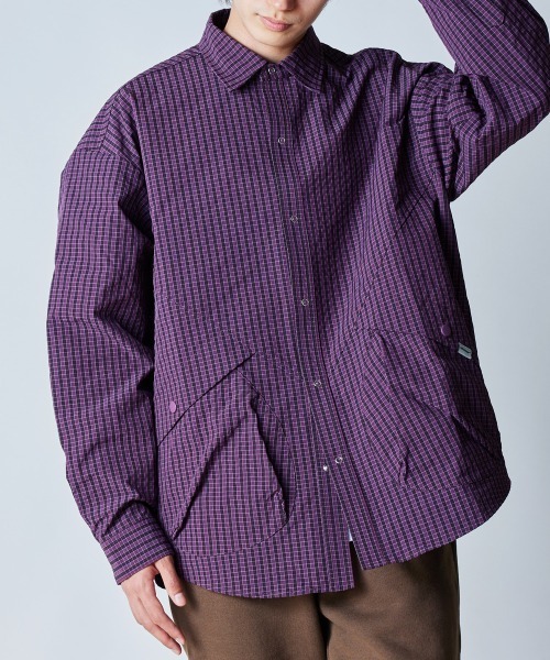 rehacer: Metro Grid Shirt Jacket / メトロ グリッド シャツ ジャケット（シャツ/ブラウス）｜rehacer ...