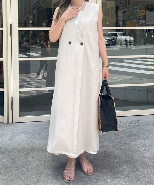 Ambre Ciel（アンブルシエル）の「2wayリネンライクロングジレ／WEB/EC限定商品（ベスト）」 - WEAR