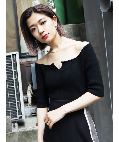 EMODA（エモダ）の「2WAY Vネックフィットニット（ニット/セーター）」 - WEAR