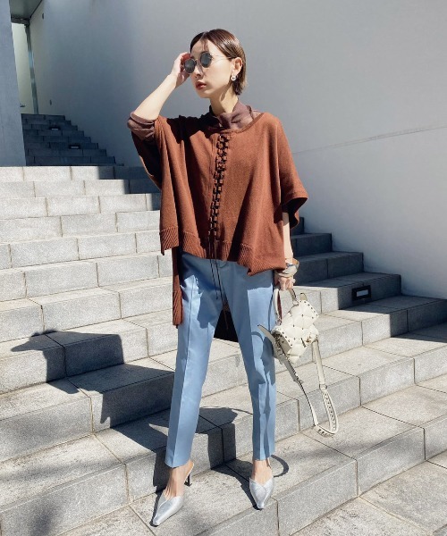 Ameri（アメリ）の「LACE UP LAYERED KNIT（ニット/セーター）」 - WEAR
