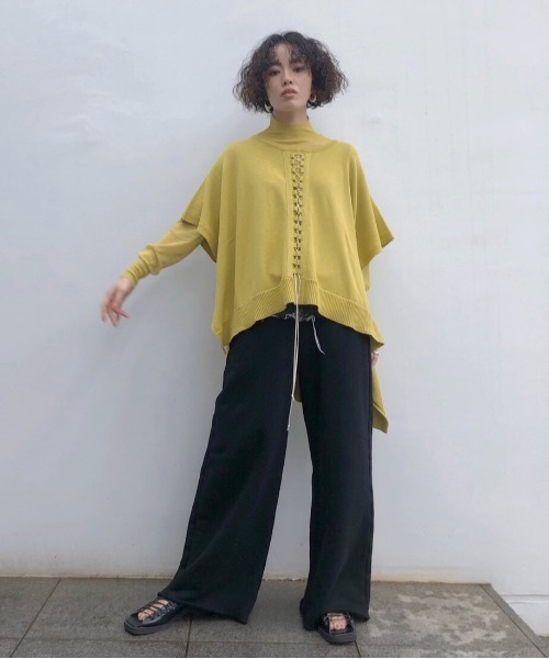 Ameri（アメリ）の「LACE UP LAYERED KNIT（ニット/セーター）」 - WEAR