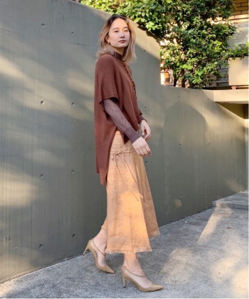 Ameri（アメリ）の「LACE UP LAYERED KNIT（ニット/セーター）」 - WEAR