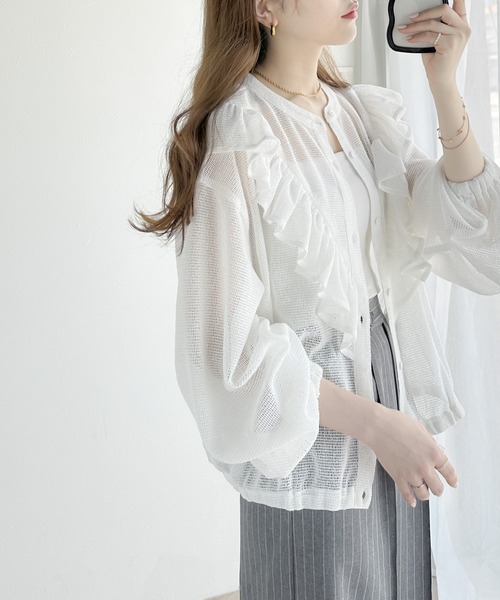 classicalelf（クラシカルエルフ）の「大人カジュアルに甘さをプラス。前後2wayフリルメッシュシャツ（シャツ/ブラウス）」 - WEAR