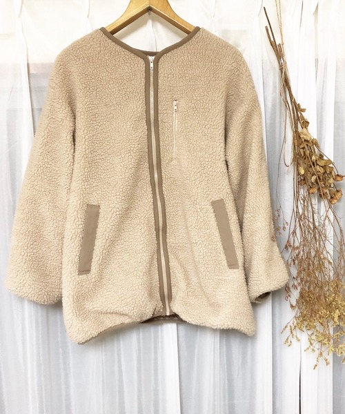 Mayree（メイリー）の「【Mayree】ノーカラー ボアブルゾン（ブルゾン）」 - WEAR