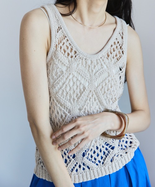 メッシュニットタンクトップ（Tシャツ/カットソー）｜Libra Cue（リブラ キュー）のファッション通販 - ZOZOTOWN