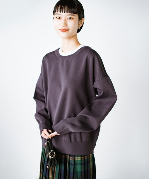 haco!（ハコ）の「あの白Tが衿からのぞく上級者テクが最初からセットされたレイヤードニット（ニット/セーター）」 - WEAR