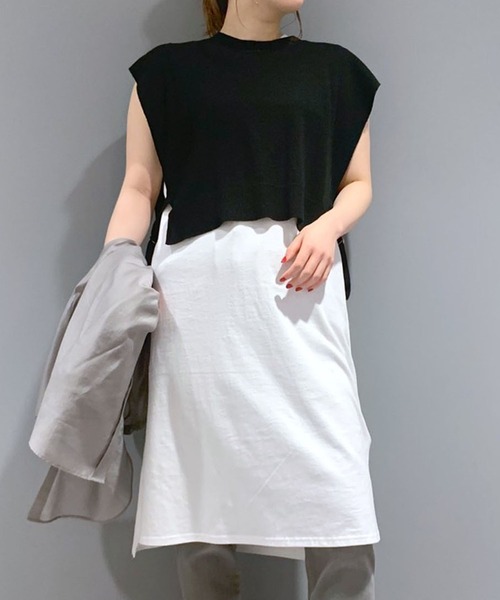 un dix cors（アンディコール）の「1枚でコーデが決まる ベスト×チュニックTシャツセットアップ（セットアップ）」 - WEAR