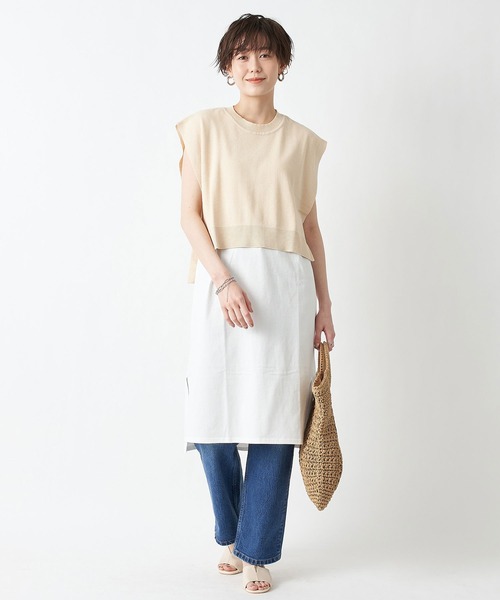 un dix cors（アンディコール）の「1枚でコーデが決まる ベスト×チュニックTシャツセットアップ（セットアップ）」 - WEAR
