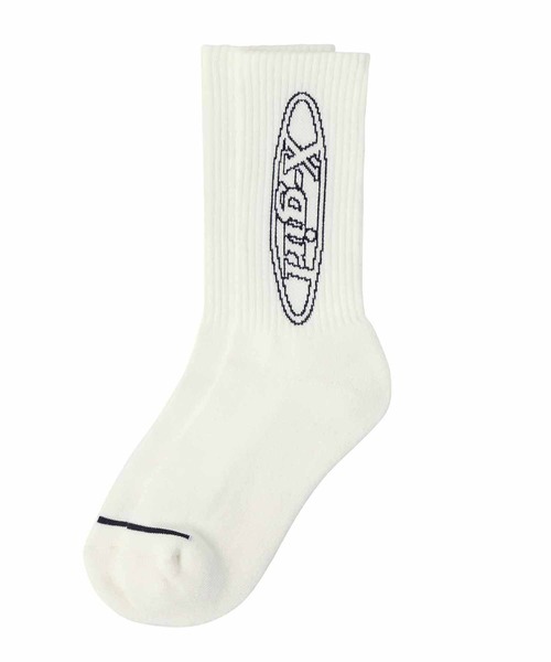 X-girl（エックスガール）の「LINE OVAL LOGO RIB SOCKS（ソックス/靴下）」 - WEAR