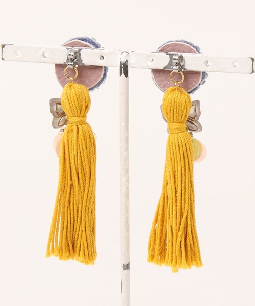 tone（トーン）の「【himemayu】ロングタッセル2wayピアス(MA)（ピアス（両耳用））」 - WEAR