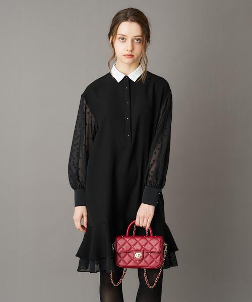 ドレステリア（DRESSTERIOR）/【otonaMUSE 11月号掲載】ダブルクロスボリュームスリーブミニワンピース セール】【otonaMUSE 11月号掲載】ダブルクロスボリュームスリーブミニ