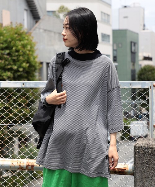 BEAMS BOY（ビームスボーイ）の「BEAMS BOY / リブ ビッグ モックネック Tシャツ（Tシャツ/カットソー）」 - WEAR