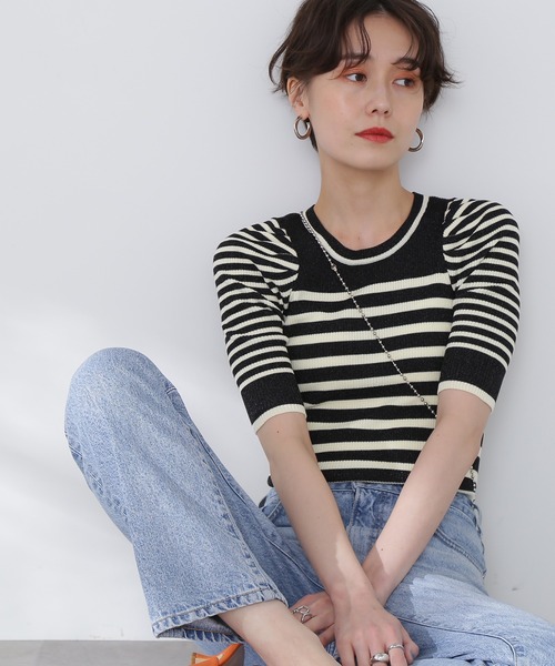 N.（N. Natural Beauty Basic）（エヌエヌナチュラルビューティーベーシック）の「 パワショルボーダーニット（ニット/セーター）」 - WEAR