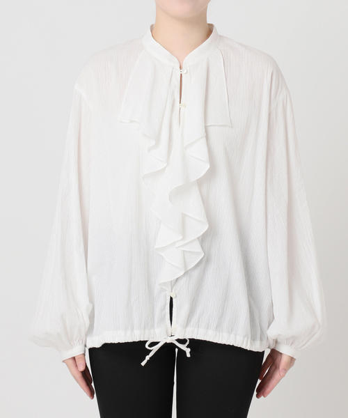 ボイルストライプフリルブラウス（シャツ/ブラウス）｜JOURNAL