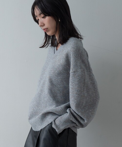 セール】レイヤーネックメランジラメニット（ニット/セーター