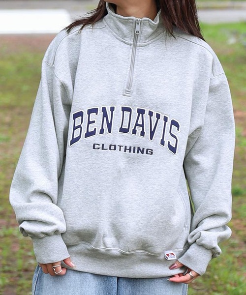 BEN DAVIS（ベンデイビス）の「【別注】【BEN DAVIS】LOGO HALF ZIP SWEAT/ロゴハーフジップスウェット ...