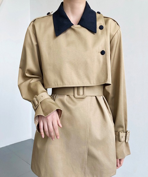 ELCY（エルシー）の「【ELCY】配色襟ミディ丈トレンチコート（トレンチコート）」 - WEAR