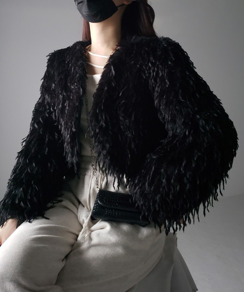 me+em select（ミームセレクト）の「※【 4color 】ムードフェザーワイドスリーブショートカーディガン／ mood ...