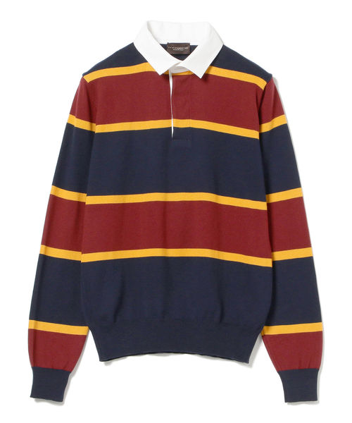 MORGANO（モルガーノ）の「 MORGANO / 別注 ボーダー ニットラガーシャツ（ポロシャツ）」 - WEAR