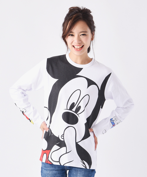 BABYDOLL（ベビードール）の「親子ペア★Disney（ディズニー）BIGフェイスロンT（ミッキー/ミニ）9924A（Tシャツ/カットソー ...