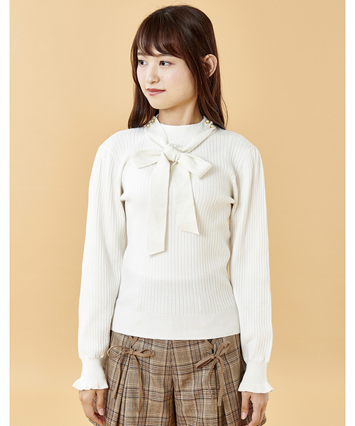 Cherite by PRIME PATTERN（シェリエットバイプライムパターン）の「2WAYボウタイリブニット（ニット/セーター）」 - WEAR