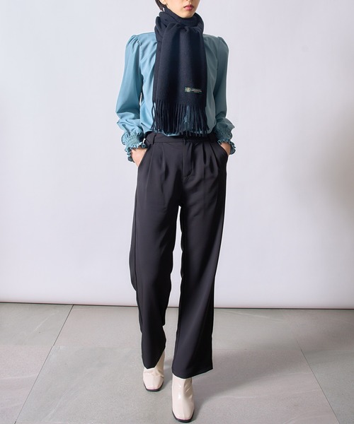 SETUP7（セットアップセブン）の「【SETUP7】スタンドカラーギャザーカフスボリュームスリーブブラウス オフィスカジュアル 長袖 SCCH205（シャツ/ブラウス）」 - WEAR