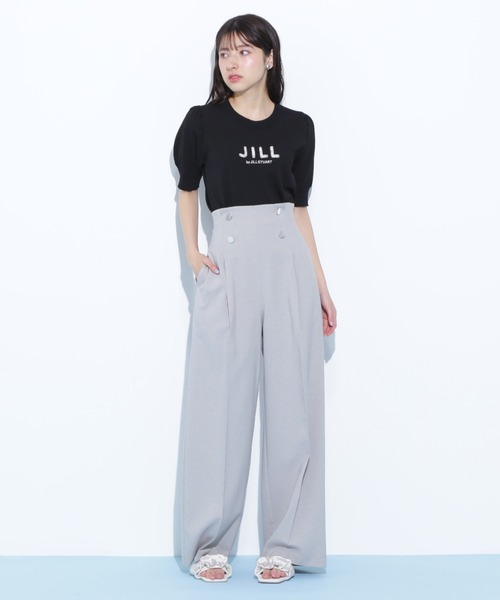 JILL by JILL STUART（ジルバイジルスチュアート）の「パールミニロゴパフスリーブニットトップス（ニット/セーター）」 - WEAR