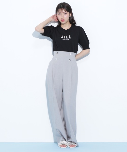 JILL by JILL STUART（ジルバイジルスチュアート）の「パールミニロゴパフスリーブニットトップス（ニット/セーター）」 - WEAR