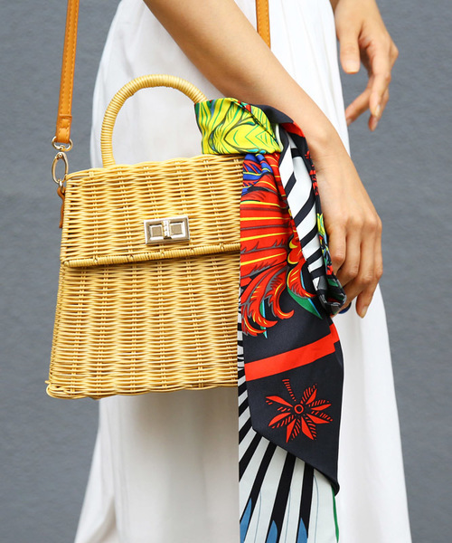 AMERI（アメリ）の「TRAPEZE RATTAN BAG（かごバッグ）」 - WEAR