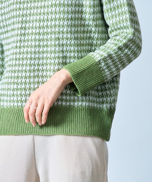 SETUP7（セットアップセブン）の「【SETUP7】千鳥格子モヘア風ニットSCCH205（ニット/セーター）」 - WEAR